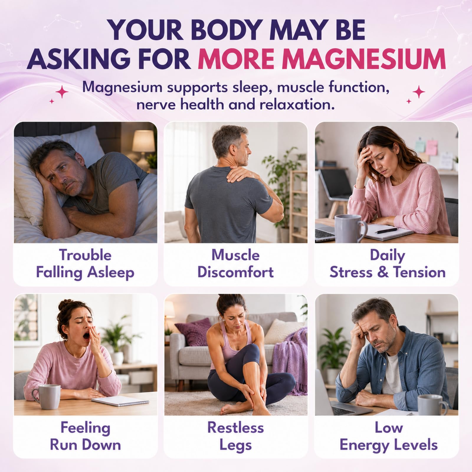 Magnesium bisglycinate for improved wellness
