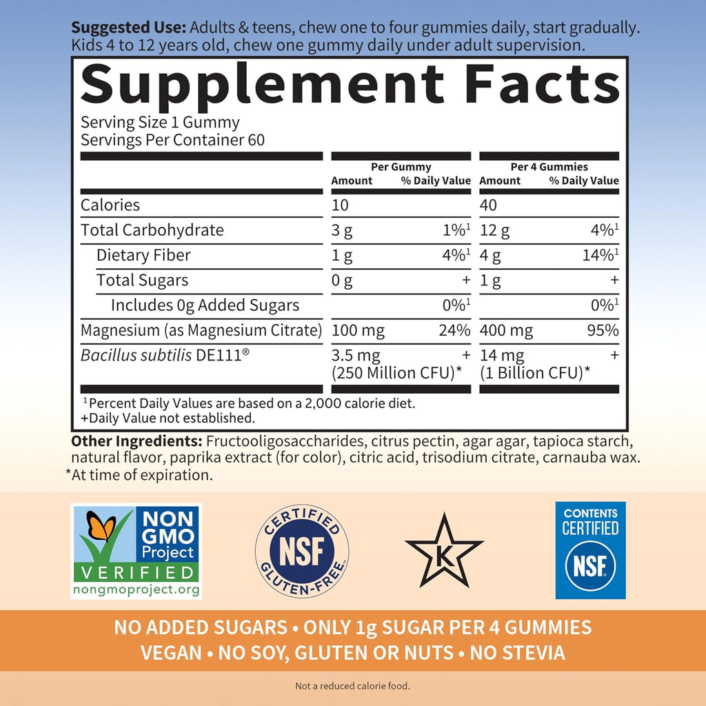 Magnesium bisglycinate gummies for muscle health