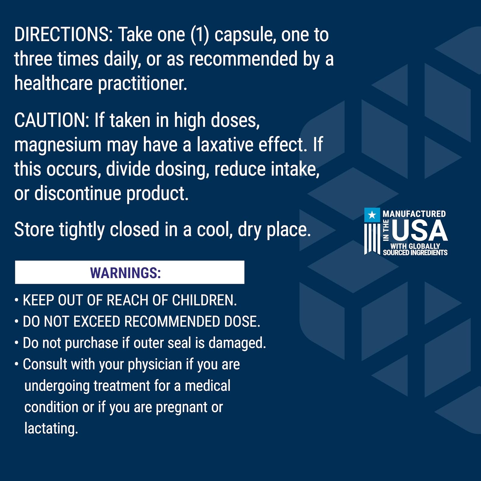 Magnesium capsules for daily wellness