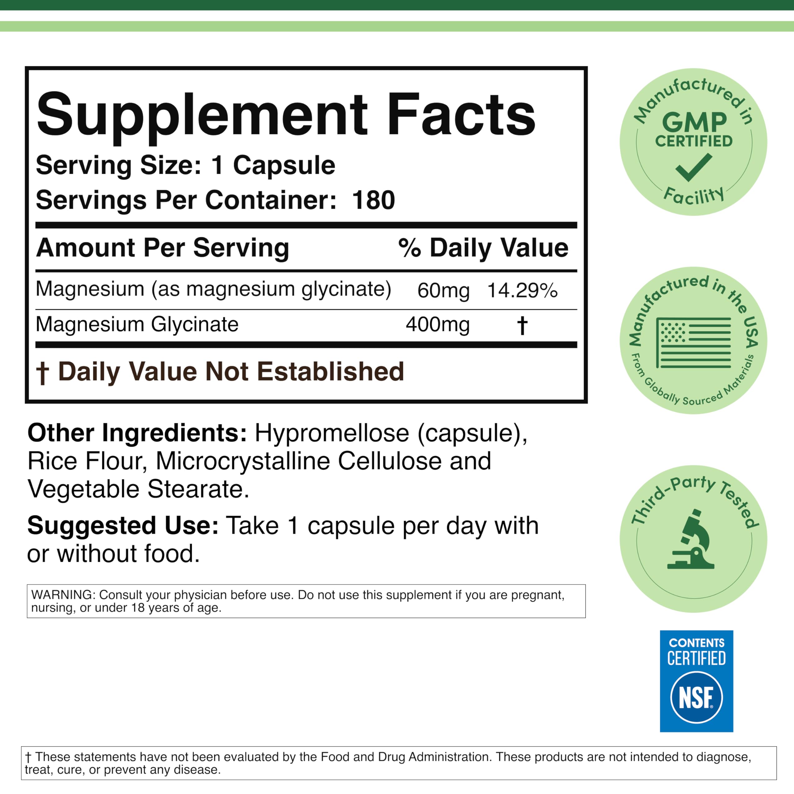 Magnesium capsules for mood support