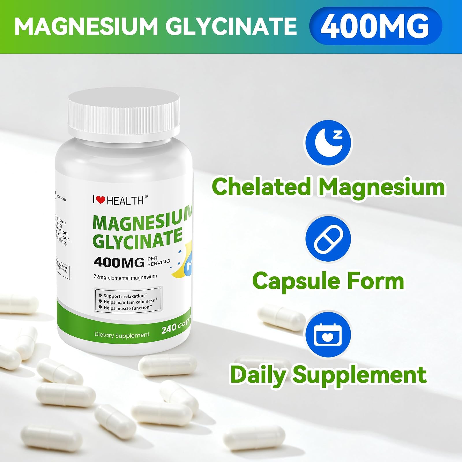 Magnesium capsules for overall wellness