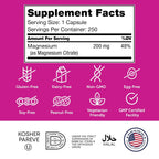 Magnesium citrate capsules for digestive comfort