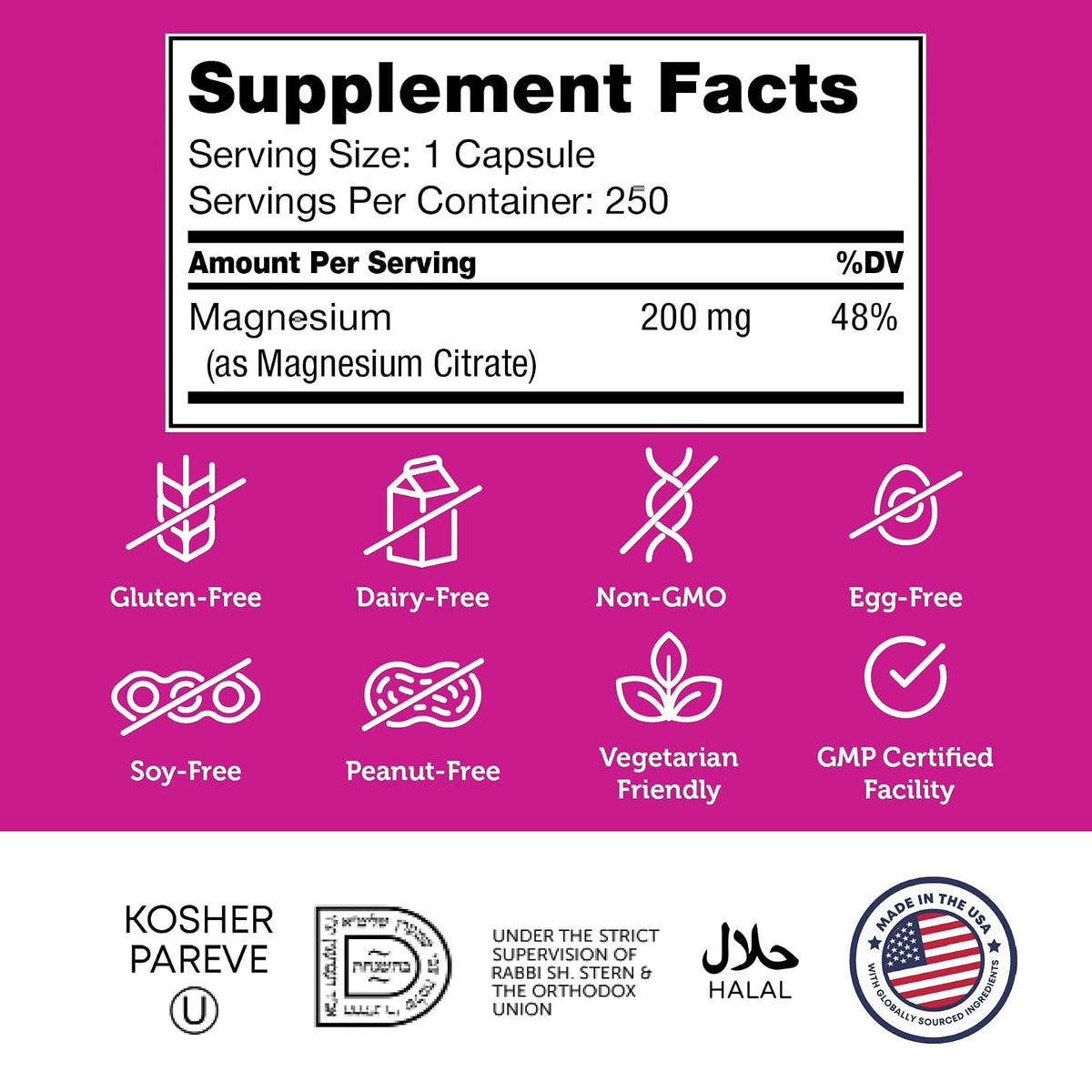 Magnesium citrate capsules for digestive comfort