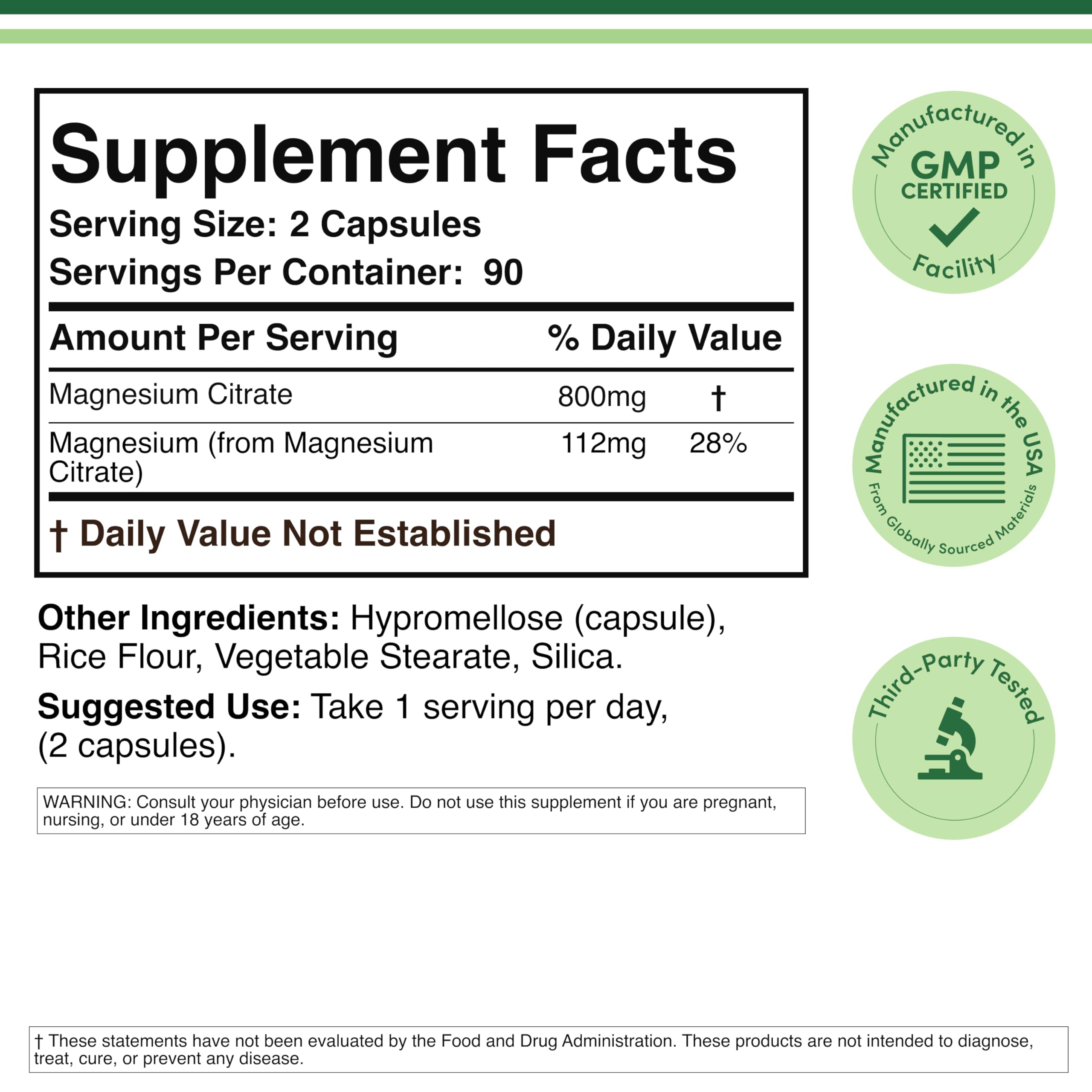 Magnesium citrate capsules for regularity