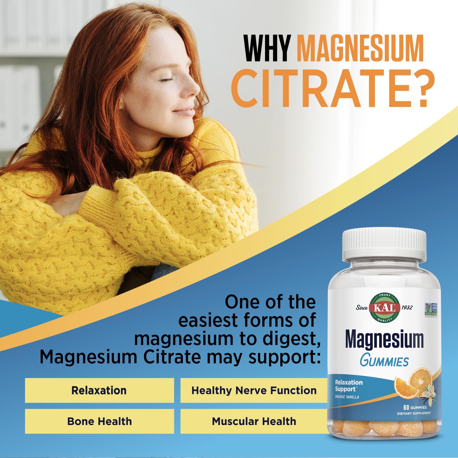 Magnesium citrate gummies for stress relief