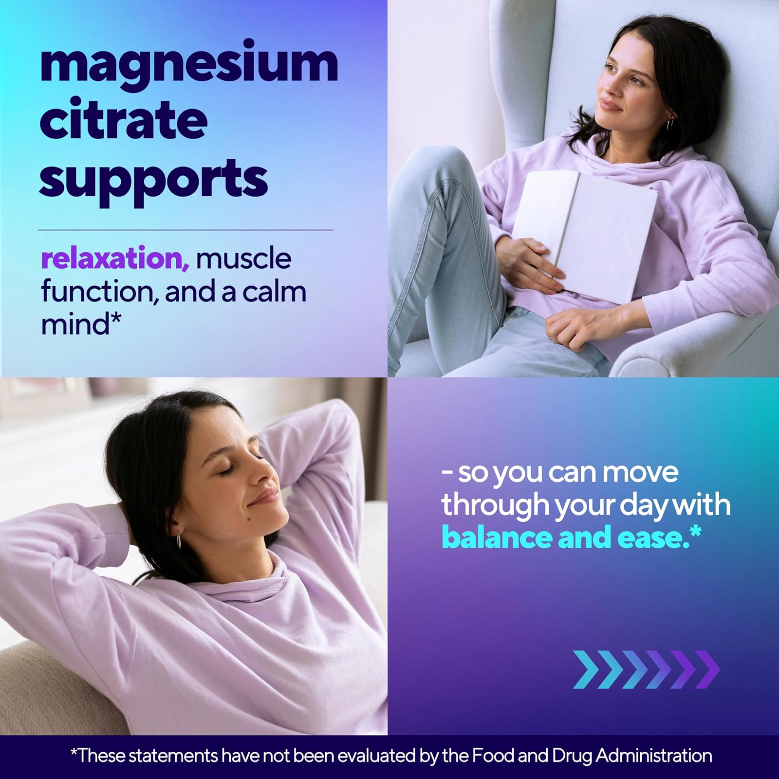 Magnesium citrate gummies for stress relief