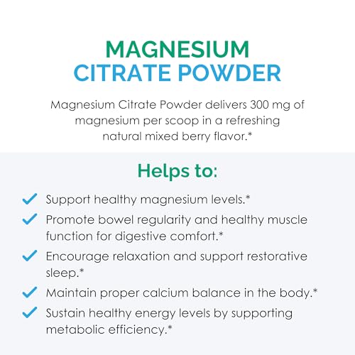 Magnesium citrate powder for energy boost
