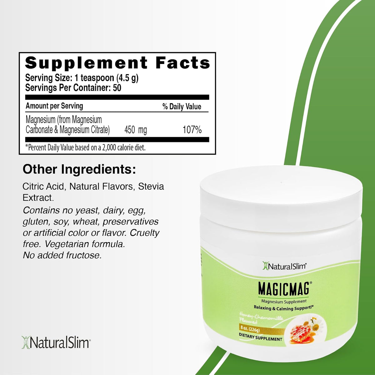 Magnesium citrate powder for relaxation