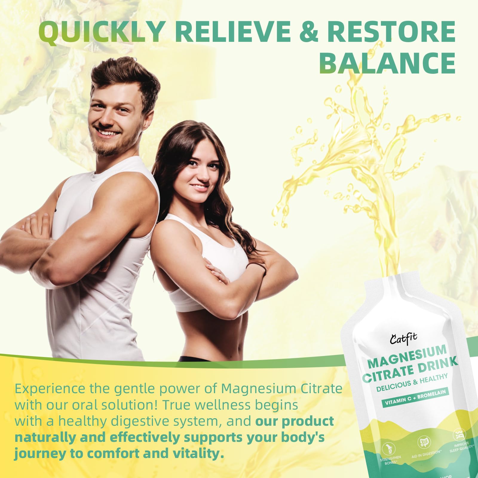 Magnesium citrate with refreshing pineapple taste