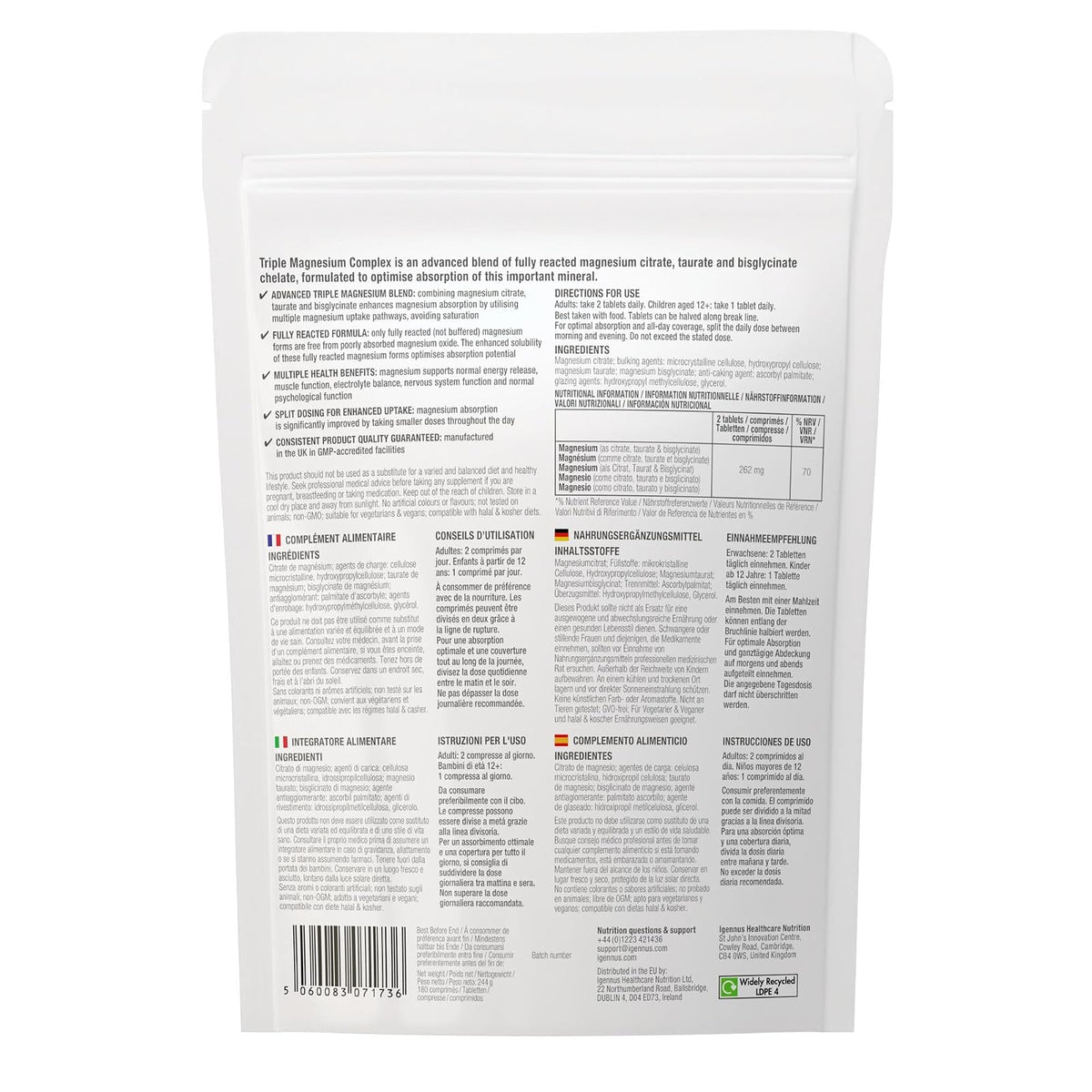 Magnesium complex for muscle relaxation