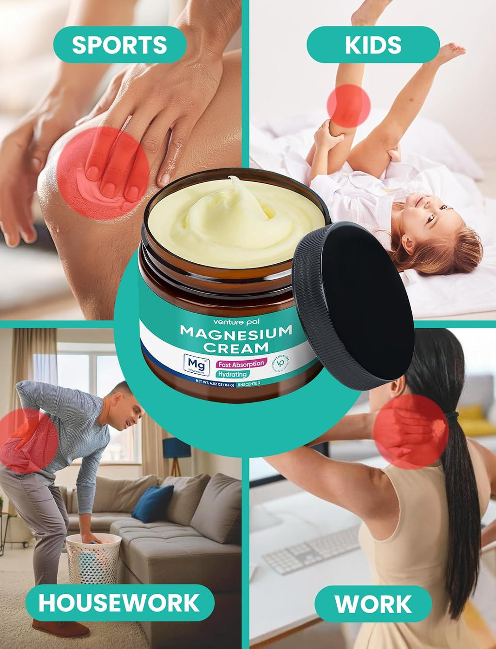 Magnesium cream for muscle recovery