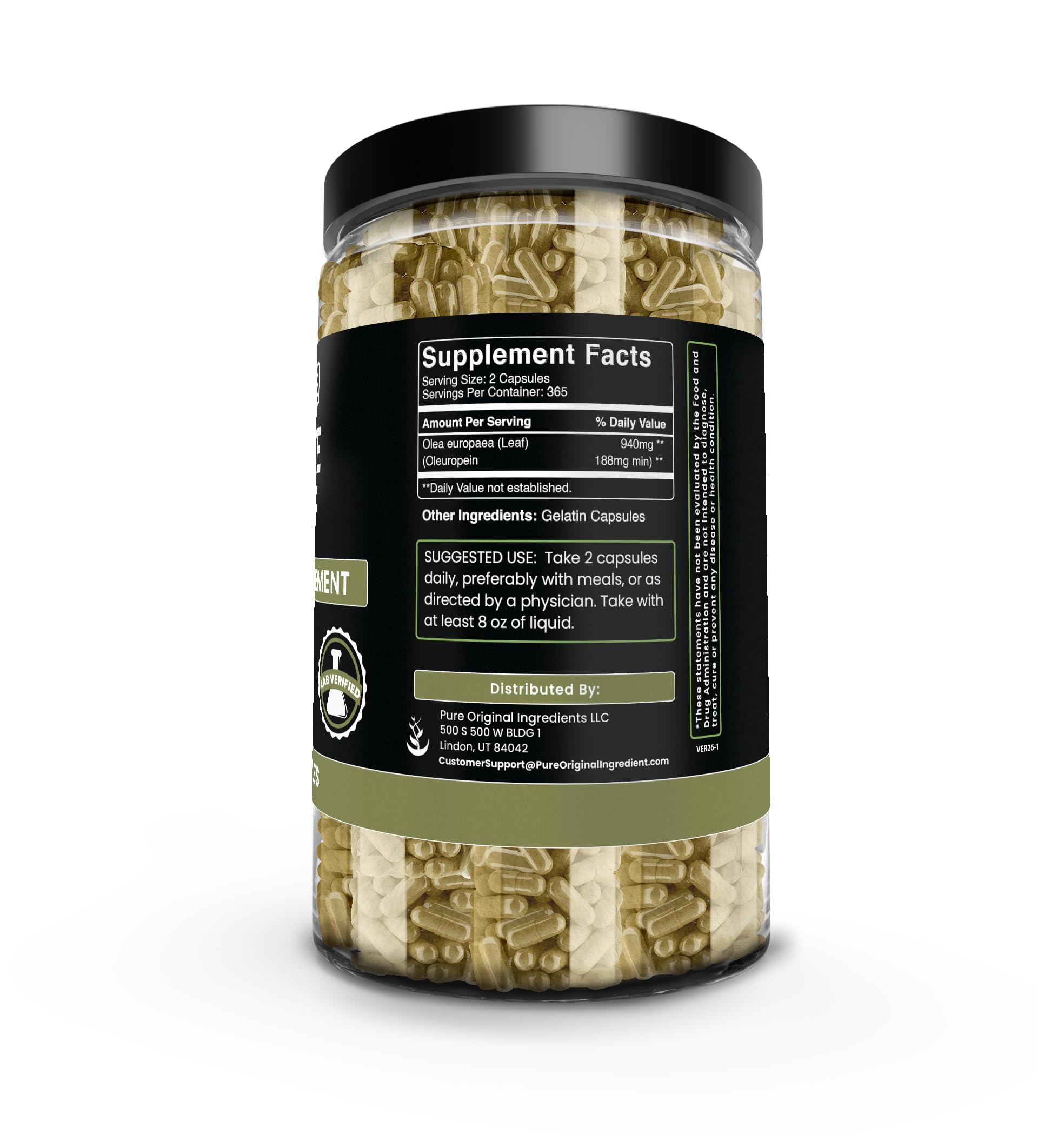magnesium-free olive leaf extract supplement