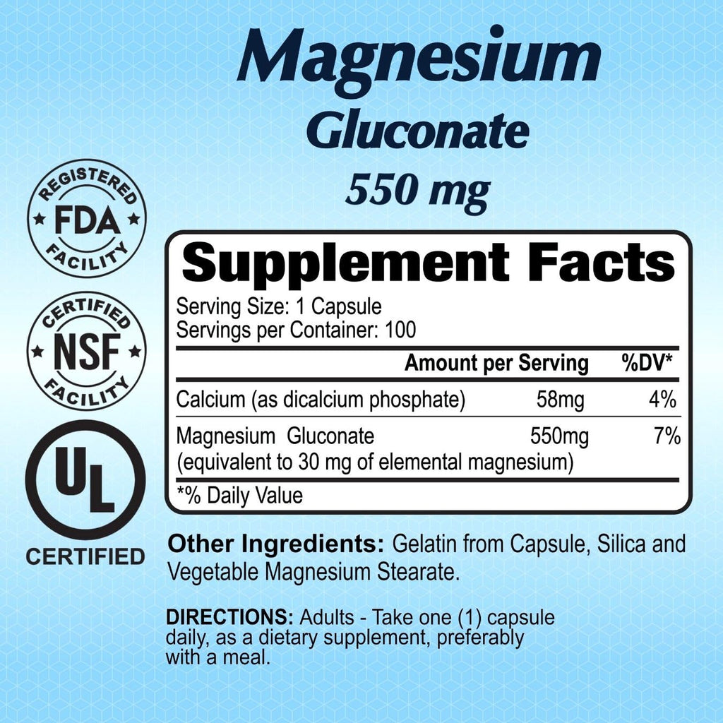 magnesium gluconate for muscle support