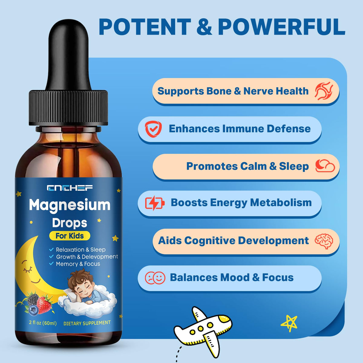 Magnesium glycinate 100 mg liquid supplement