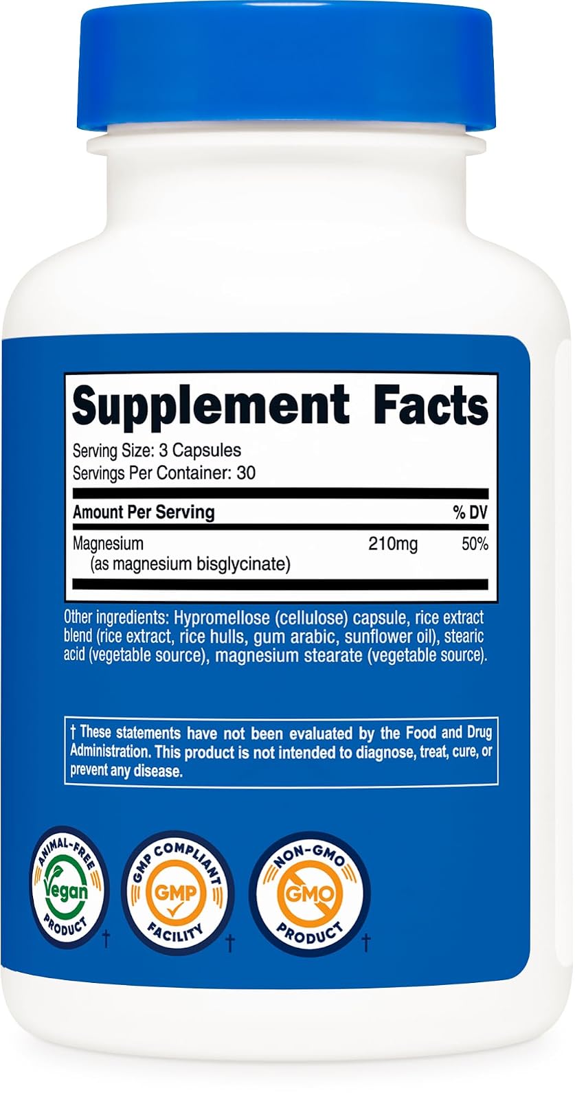 Magnesium glycinate 210 mg for stress relief