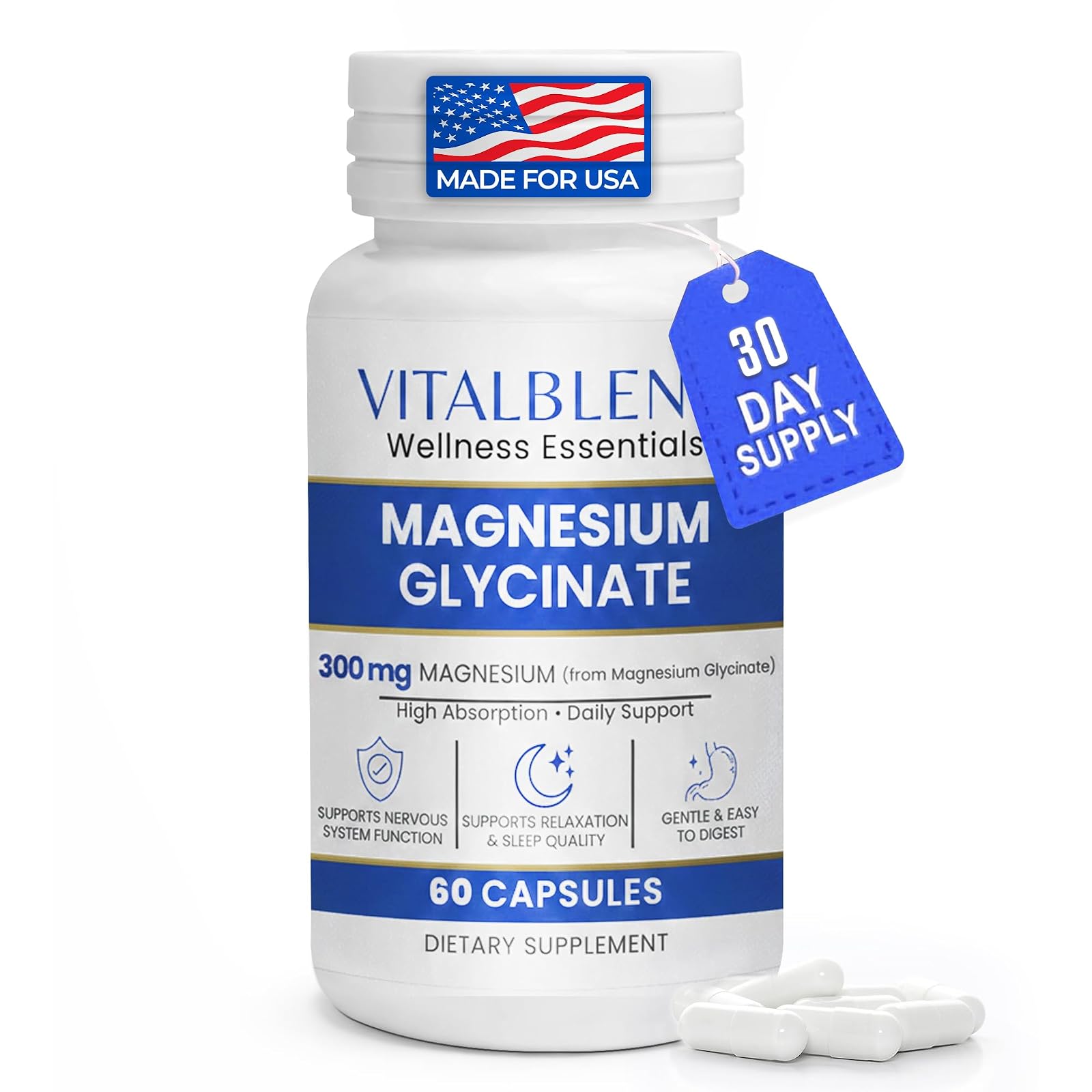 Magnesium Glycinate 300 mg capsules