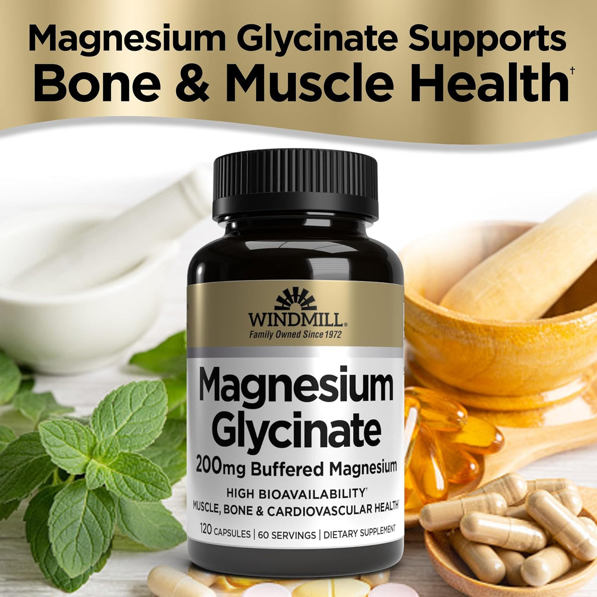 Magnesium glycinate capsules for better sleep