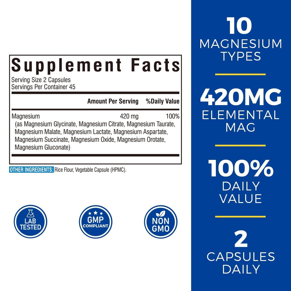Magnesium glycinate capsules for better sleep