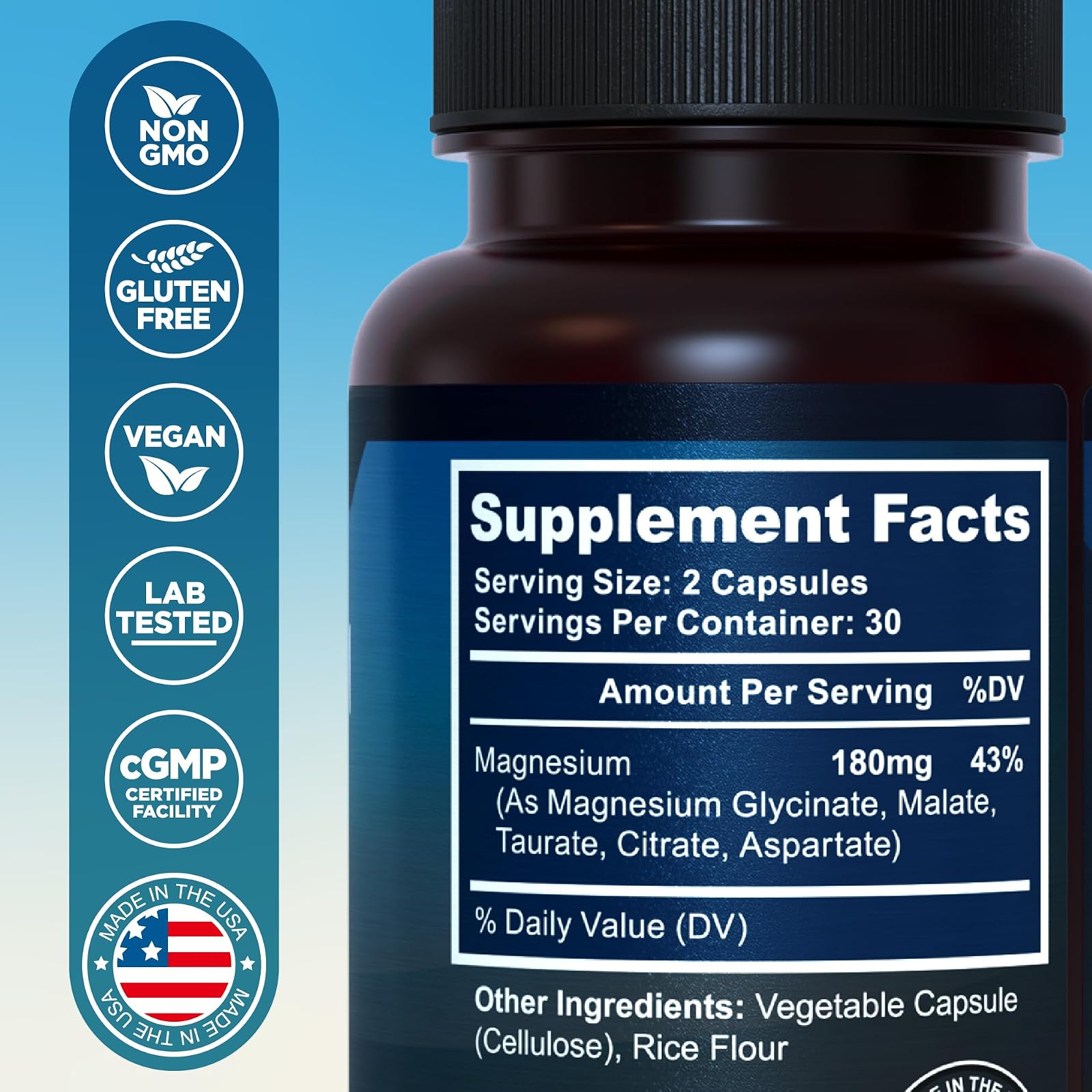 Magnesium glycinate capsules for better sleep