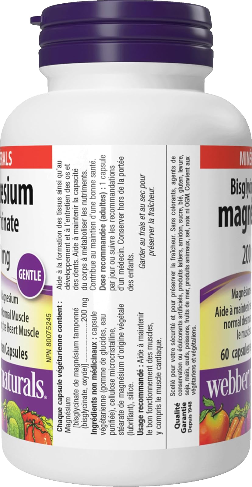 Magnesium glycinate capsules for digestive health