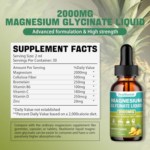 Magnesium glycinate drops for muscle relaxation