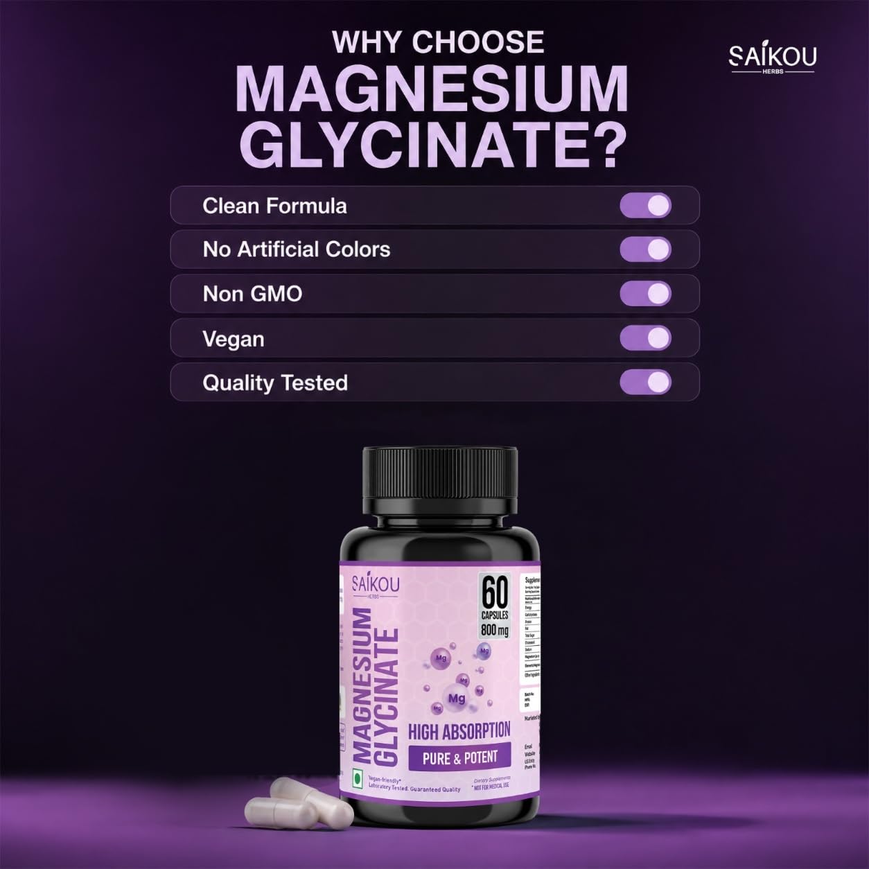 Magnesium glycinate for daily wellness