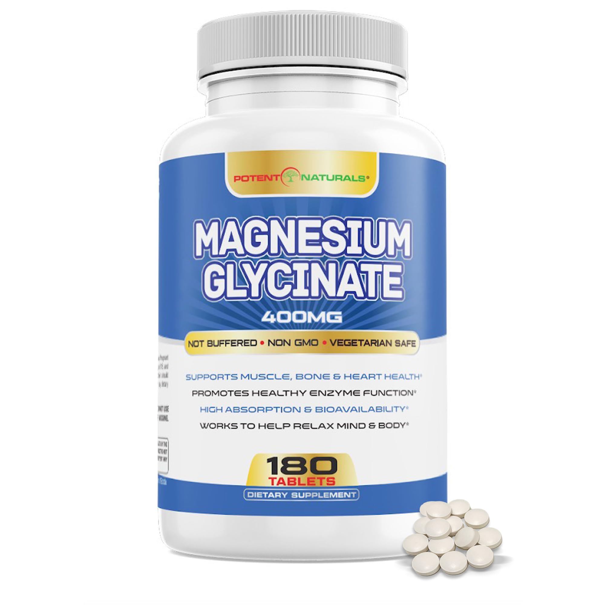 Magnesium glycinate for gentle absorption