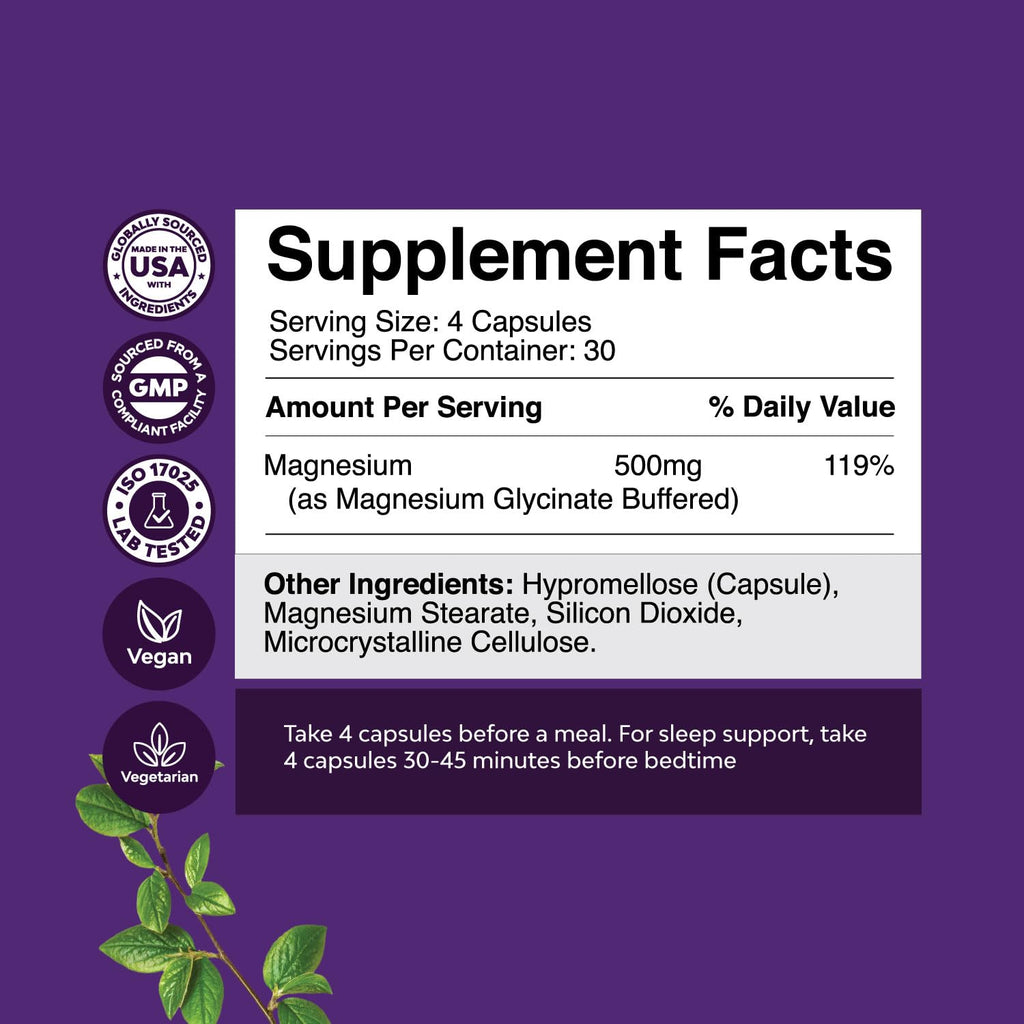 Magnesium glycinate for improved sleep quality