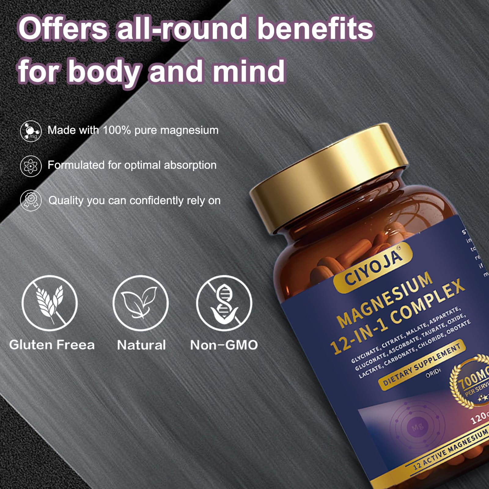 Magnesium glycinate for stress relief