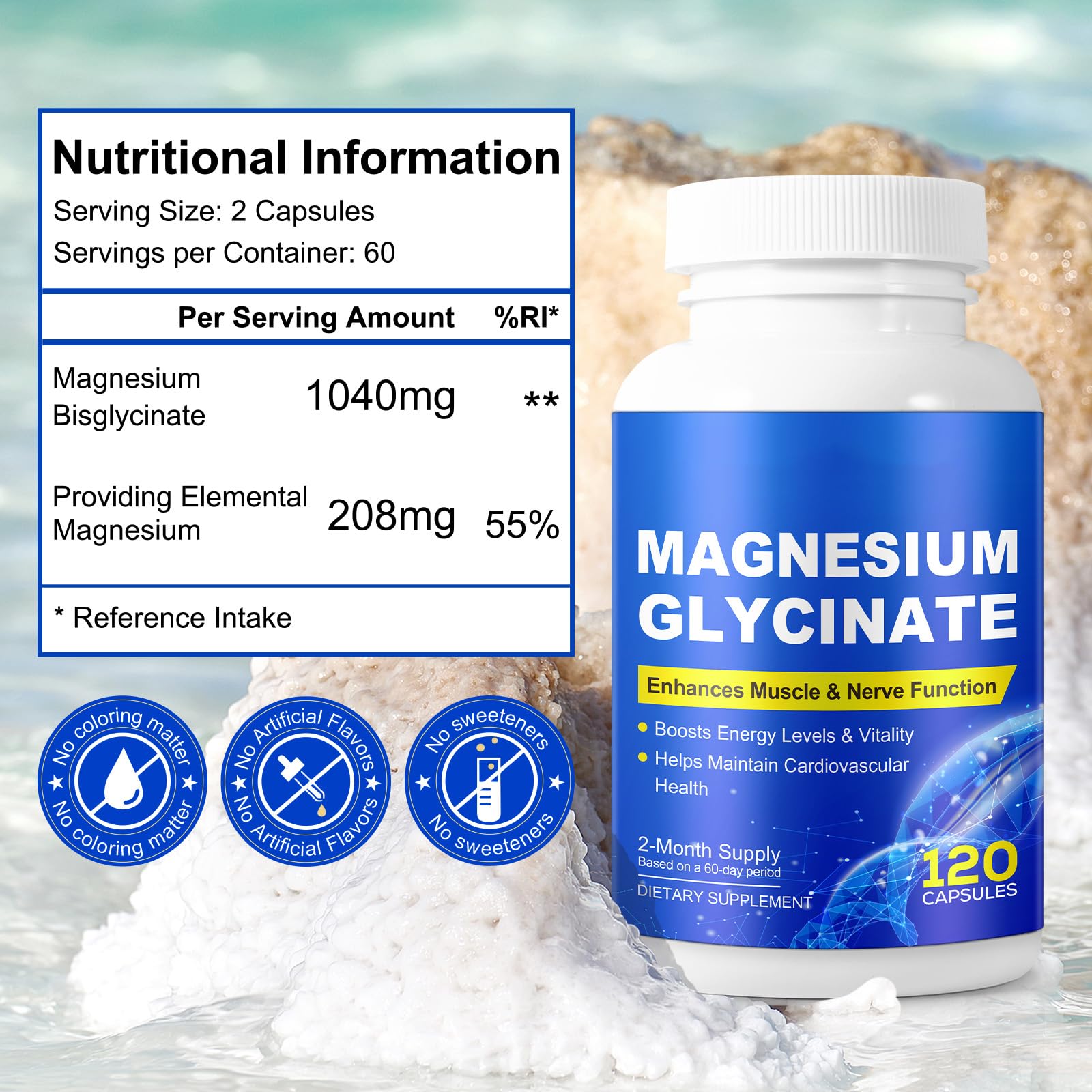 Magnesium glycinate for stress relief