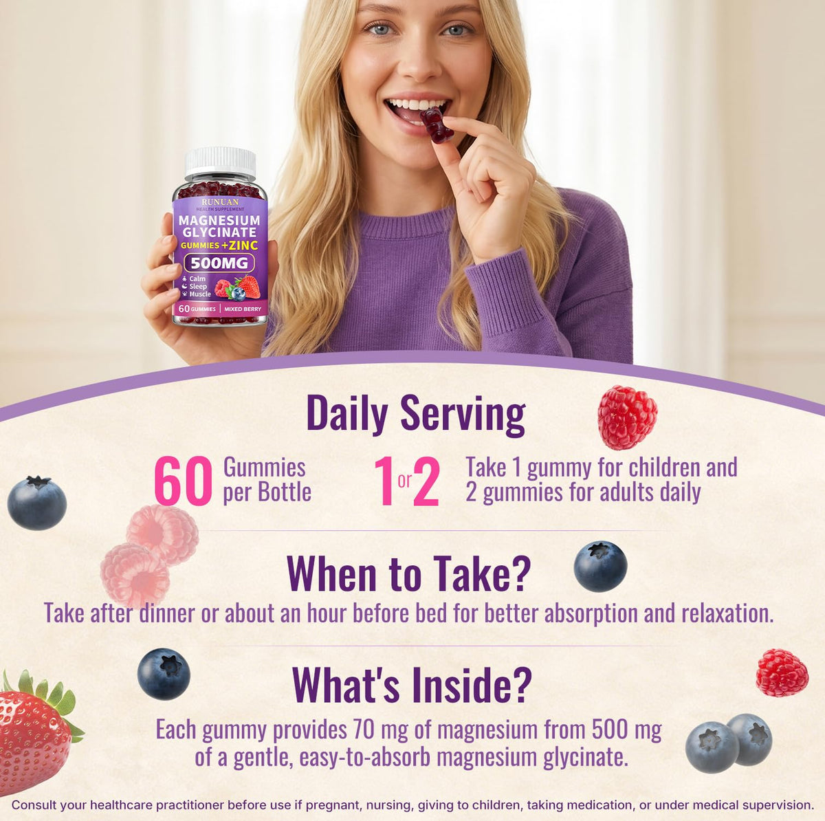 Magnesium glycinate gummies for better sleep