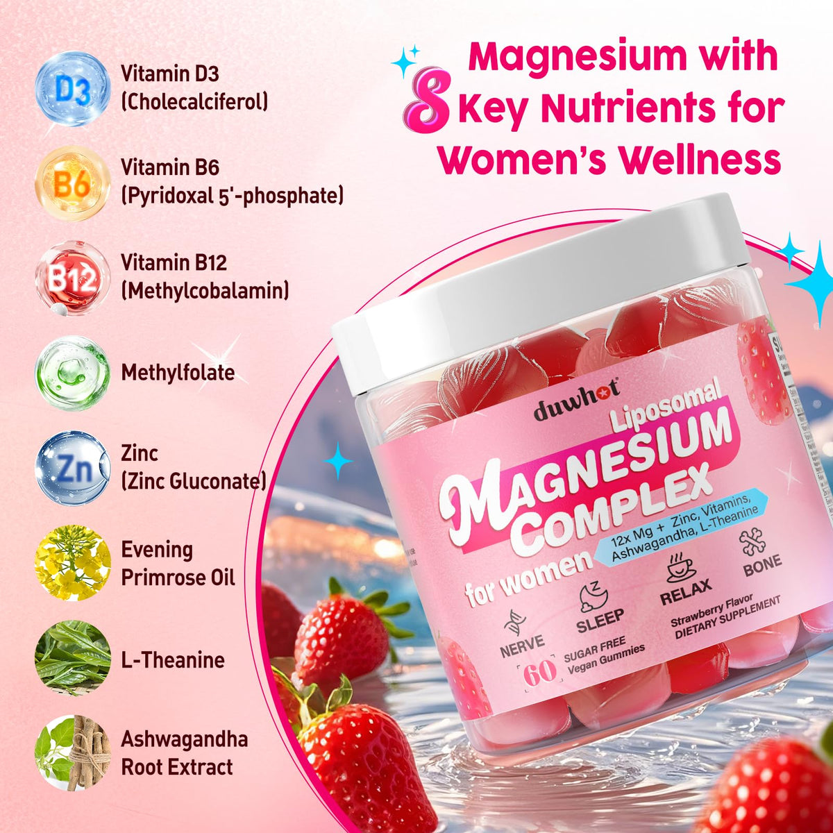 Magnesium glycinate gummies for muscle support