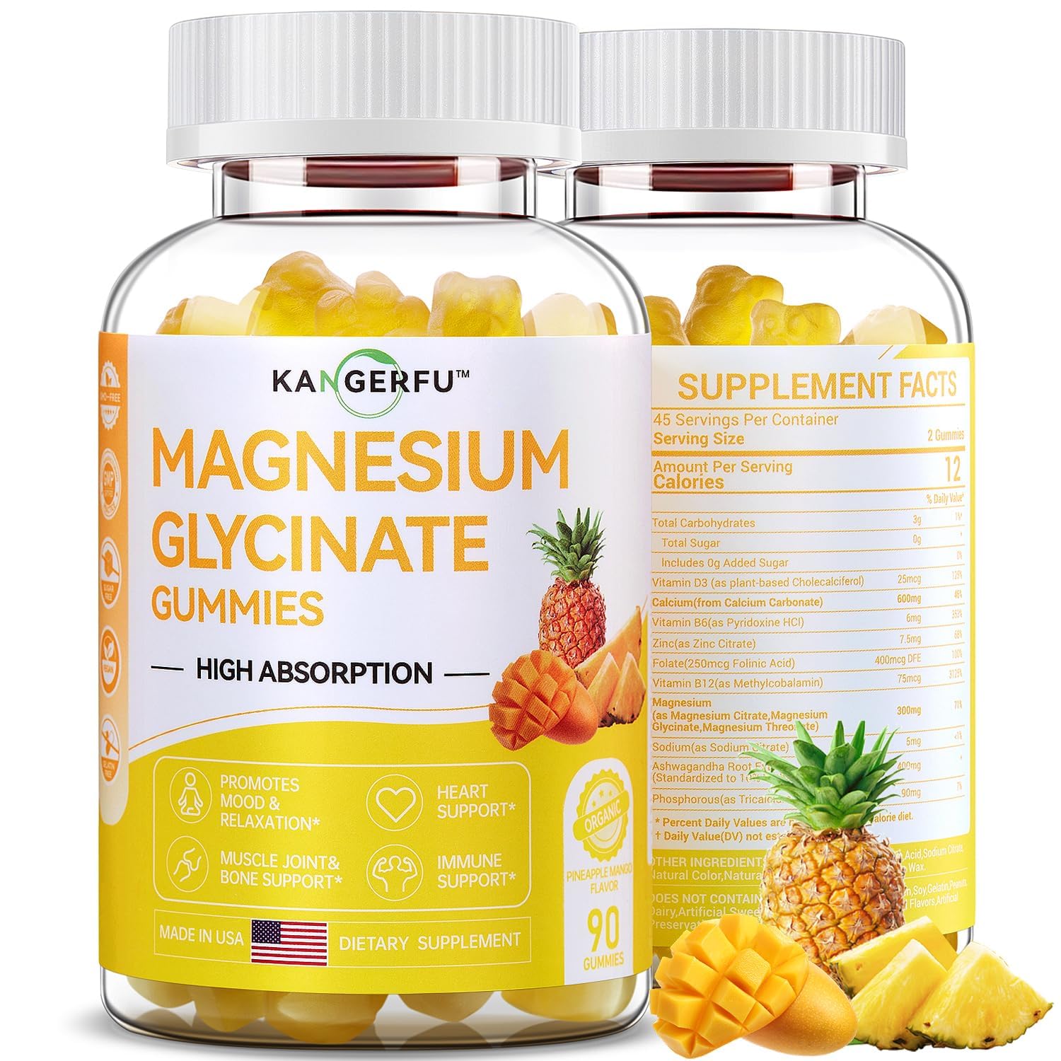 Magnesium glycinate gummies for relaxation