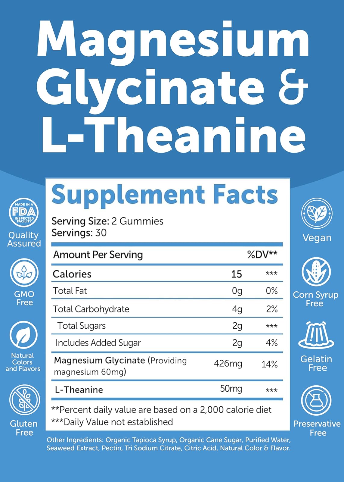 Magnesium glycinate gummies for stress relief