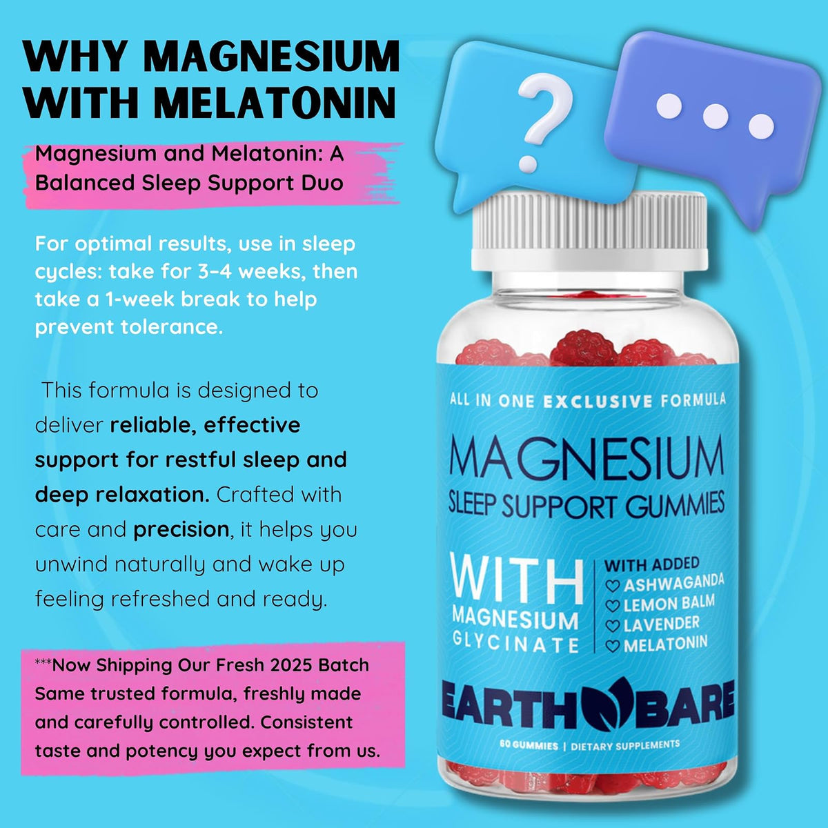 Magnesium glycinate sleep support gummies