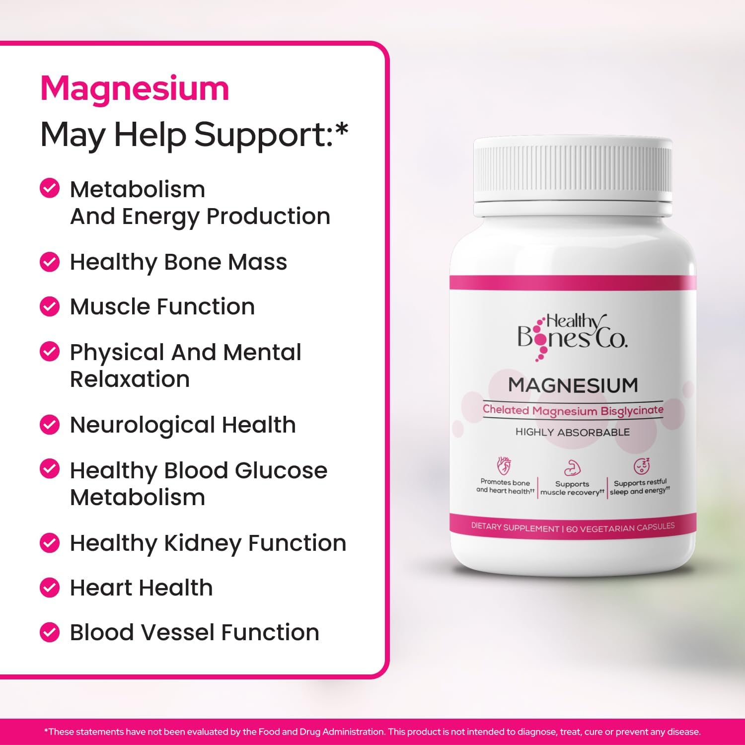 Magnesium glycinate supports bone strength