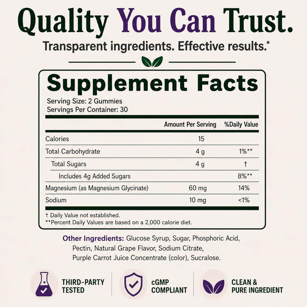 Magnesium gummies for better sleep support
