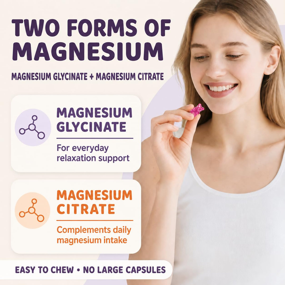 Magnesium gummies to support stress relief