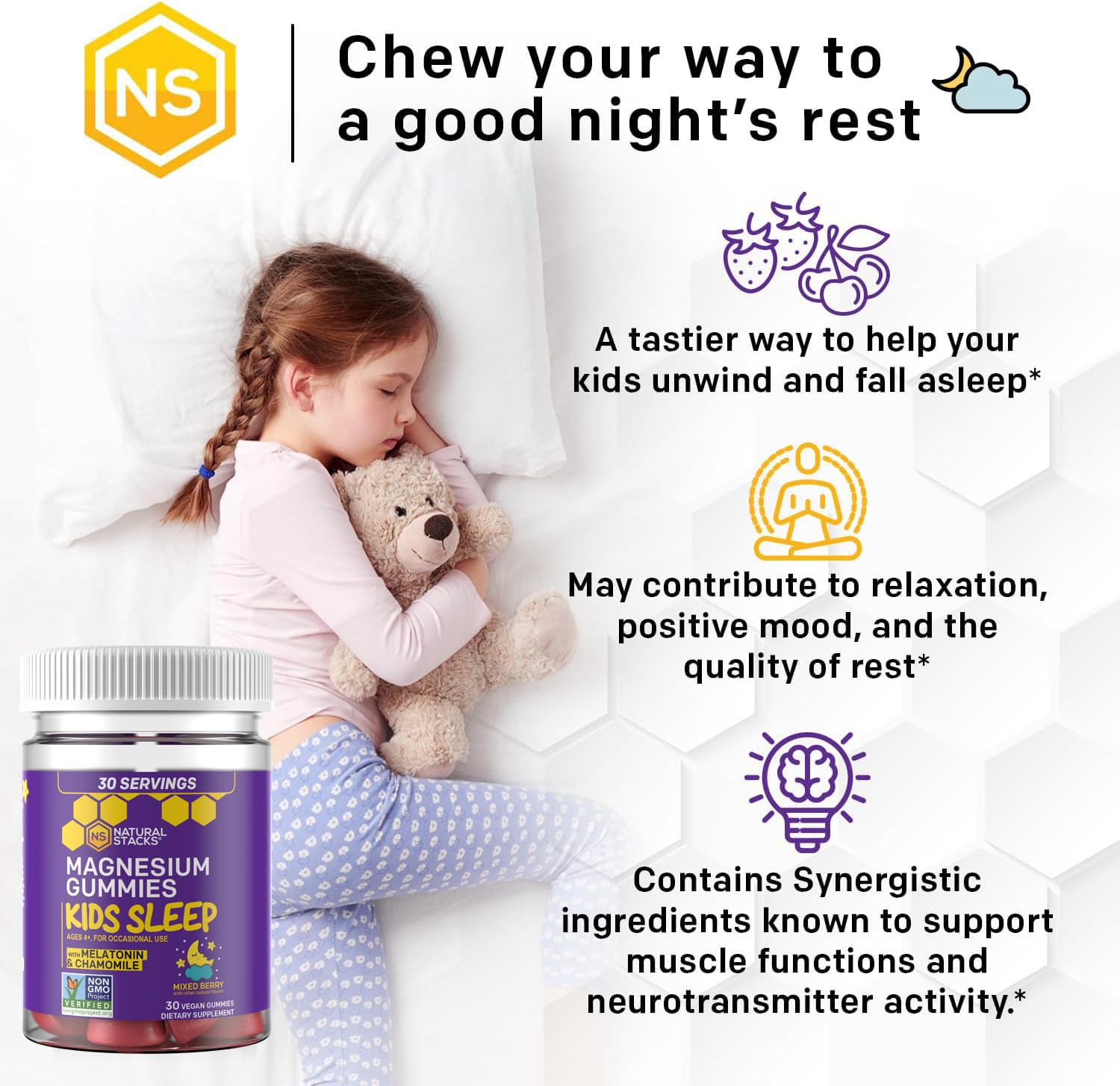 Magnesium gummies with calming chamomile