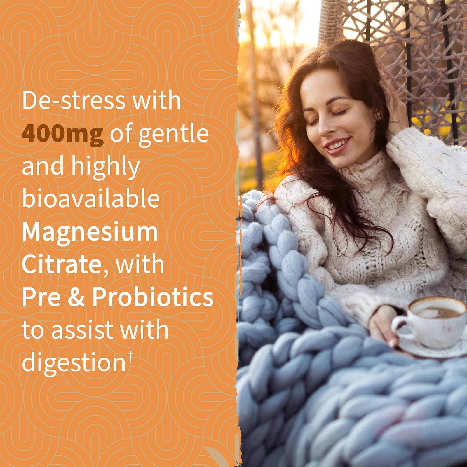 Magnesium gummies with natural peach taste