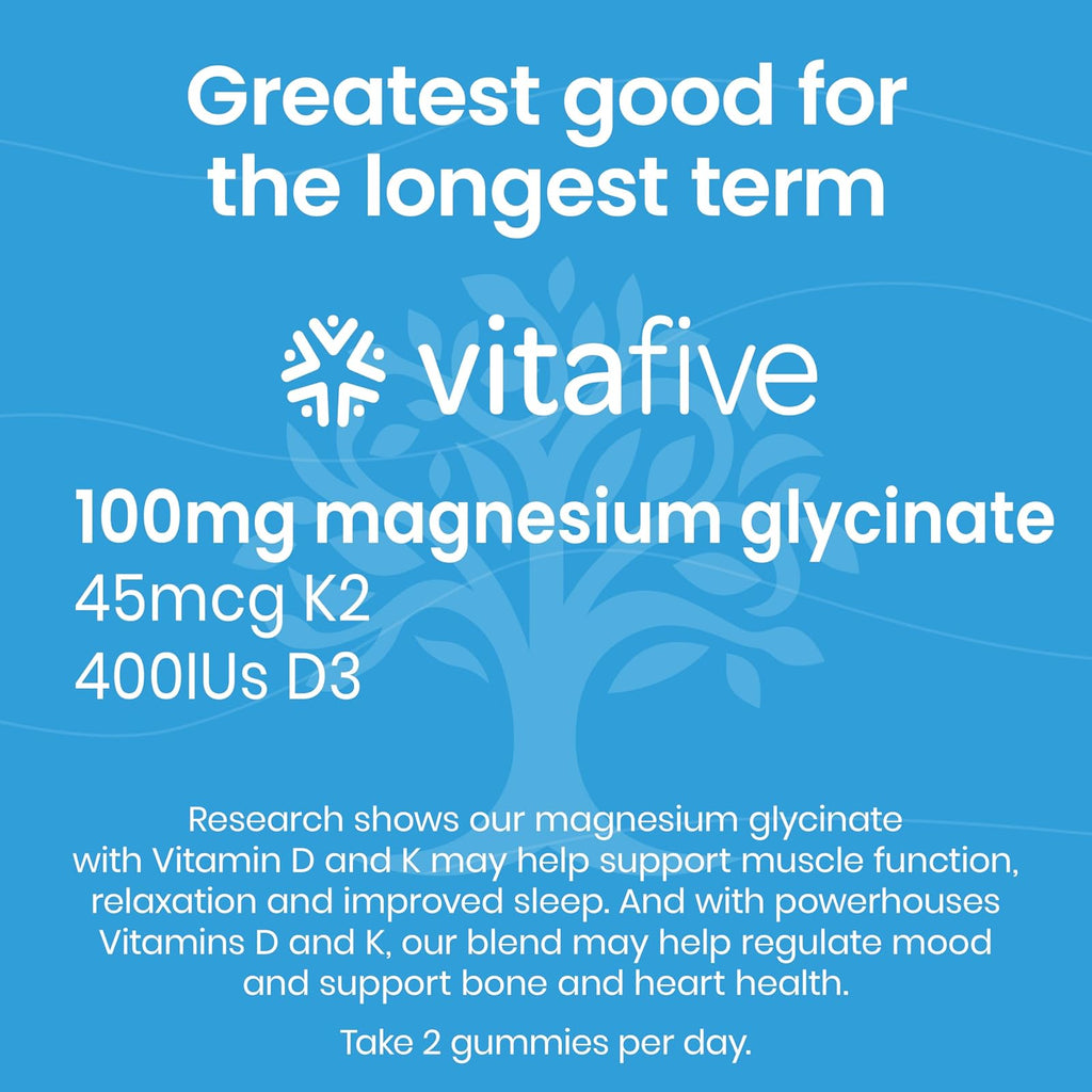Magnesium gummies with vitamin D and K