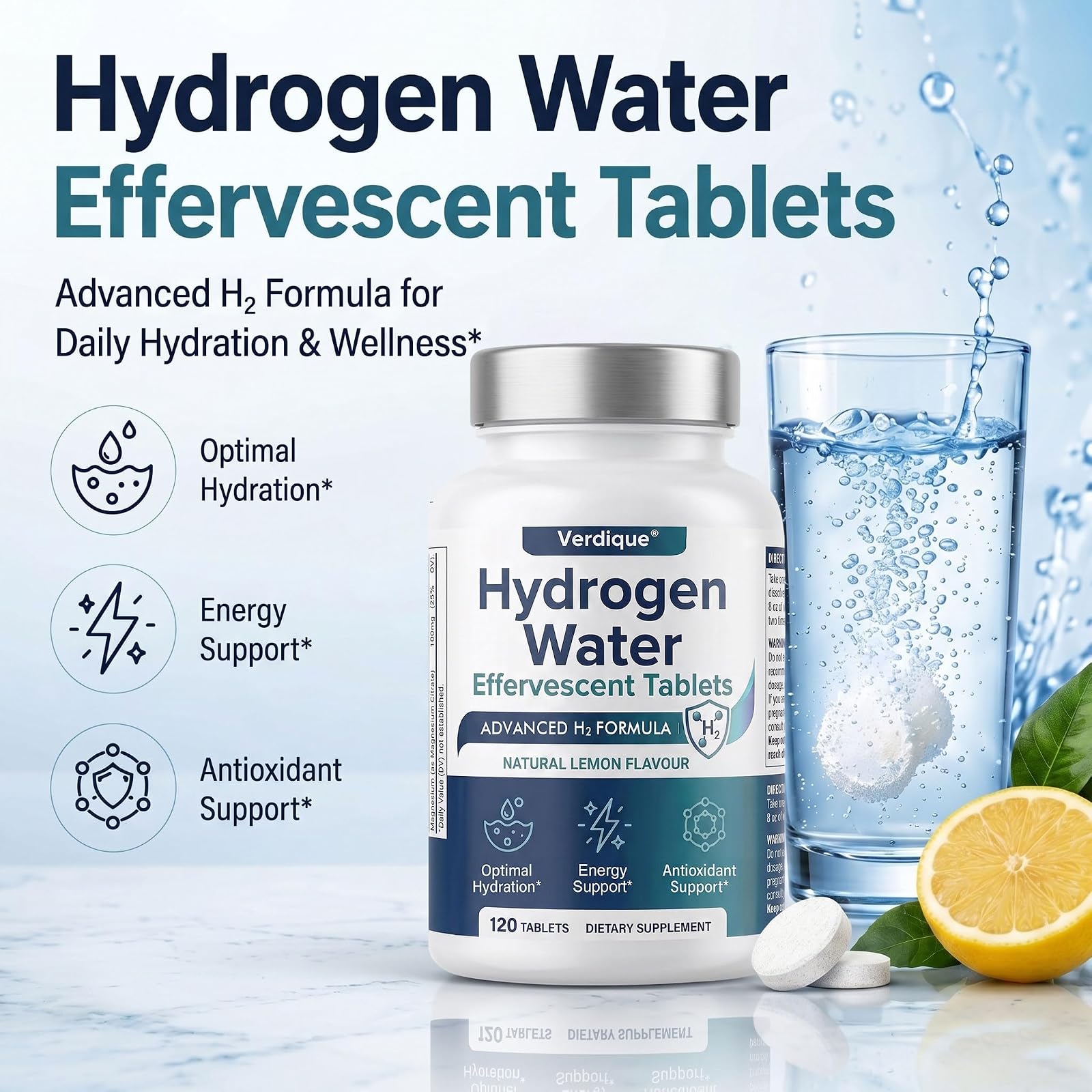 Magnesium hydrogen tablets for energy boost