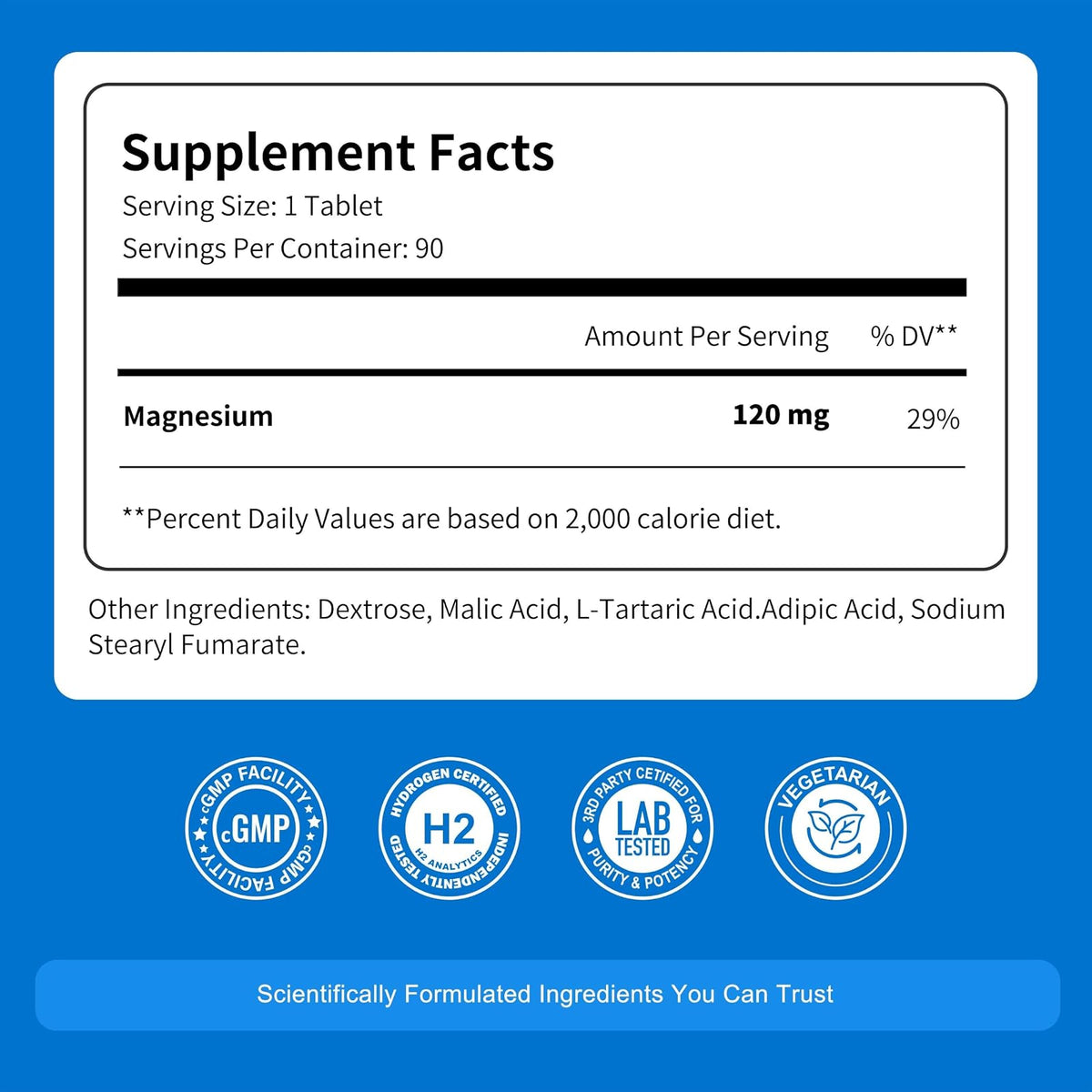 Magnesium infused hydrogen tablets