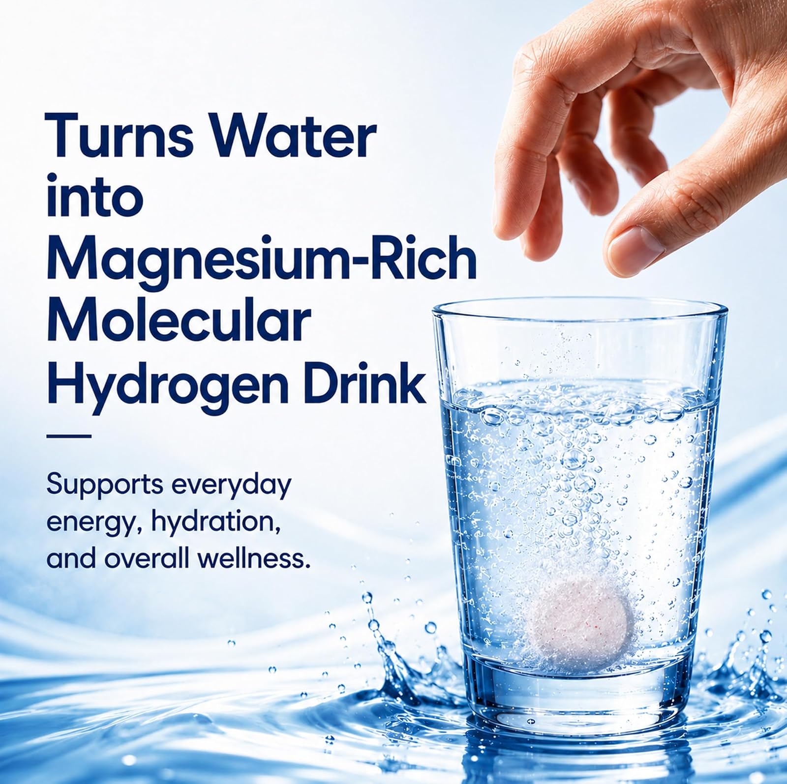 Magnesium infused hydrogen tablets