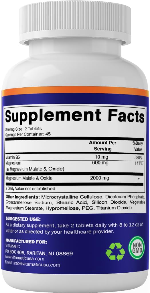 Magnesium malate with 2000 mg dosage