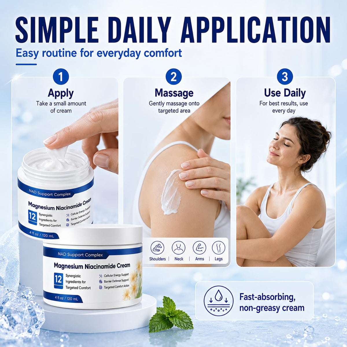 Magnesium Niacinamide cream for relaxation