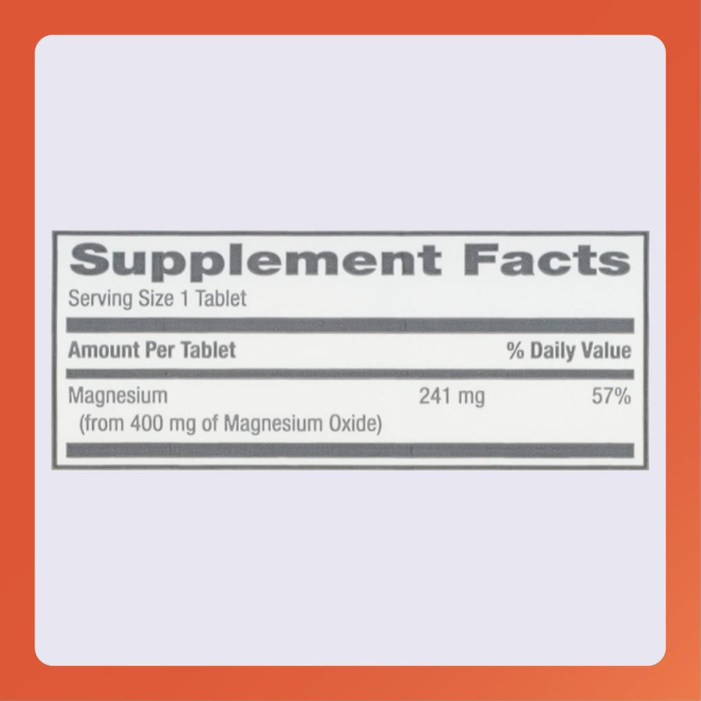 Magnesium oxide 400 mg for daily wellness