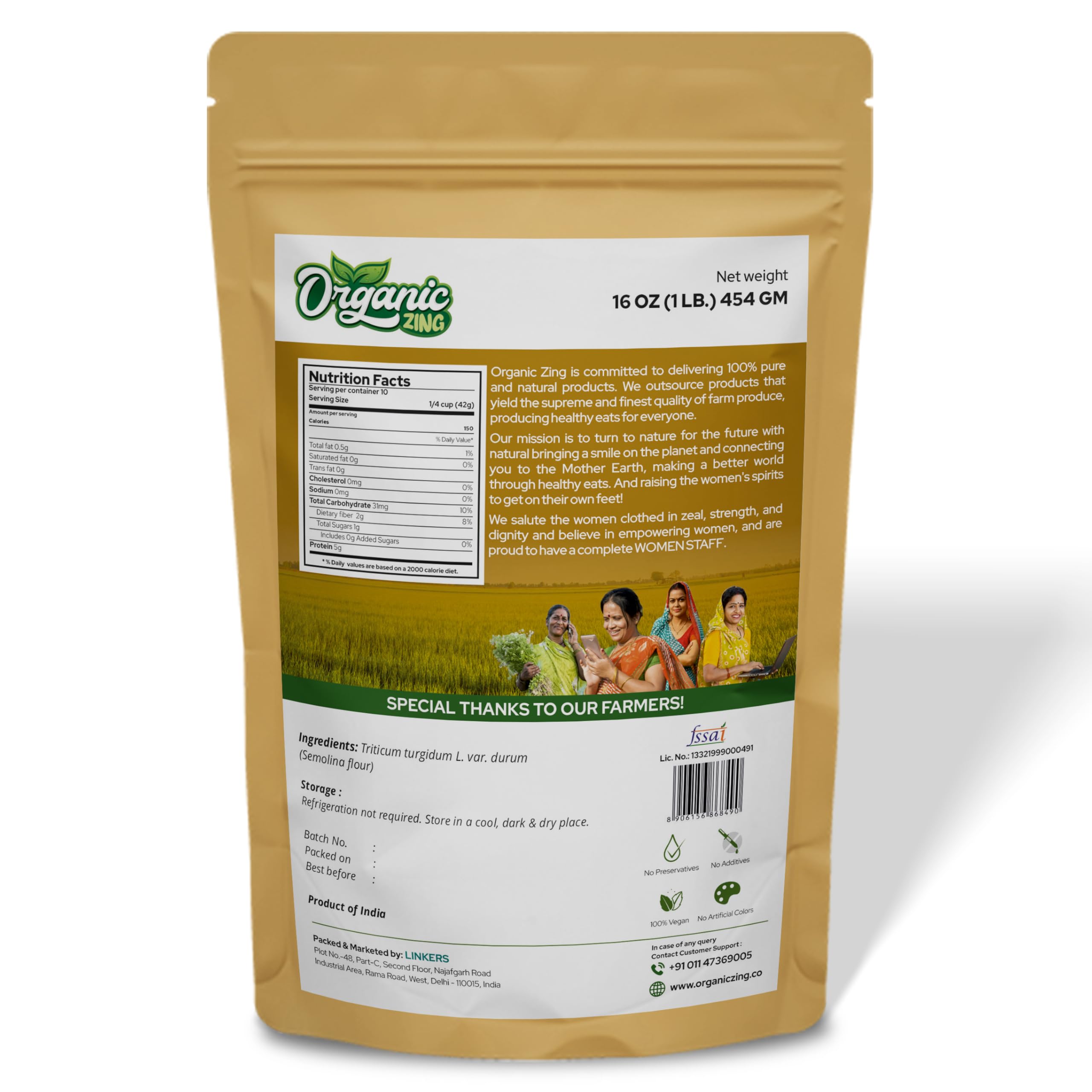 magnesium packed semolina