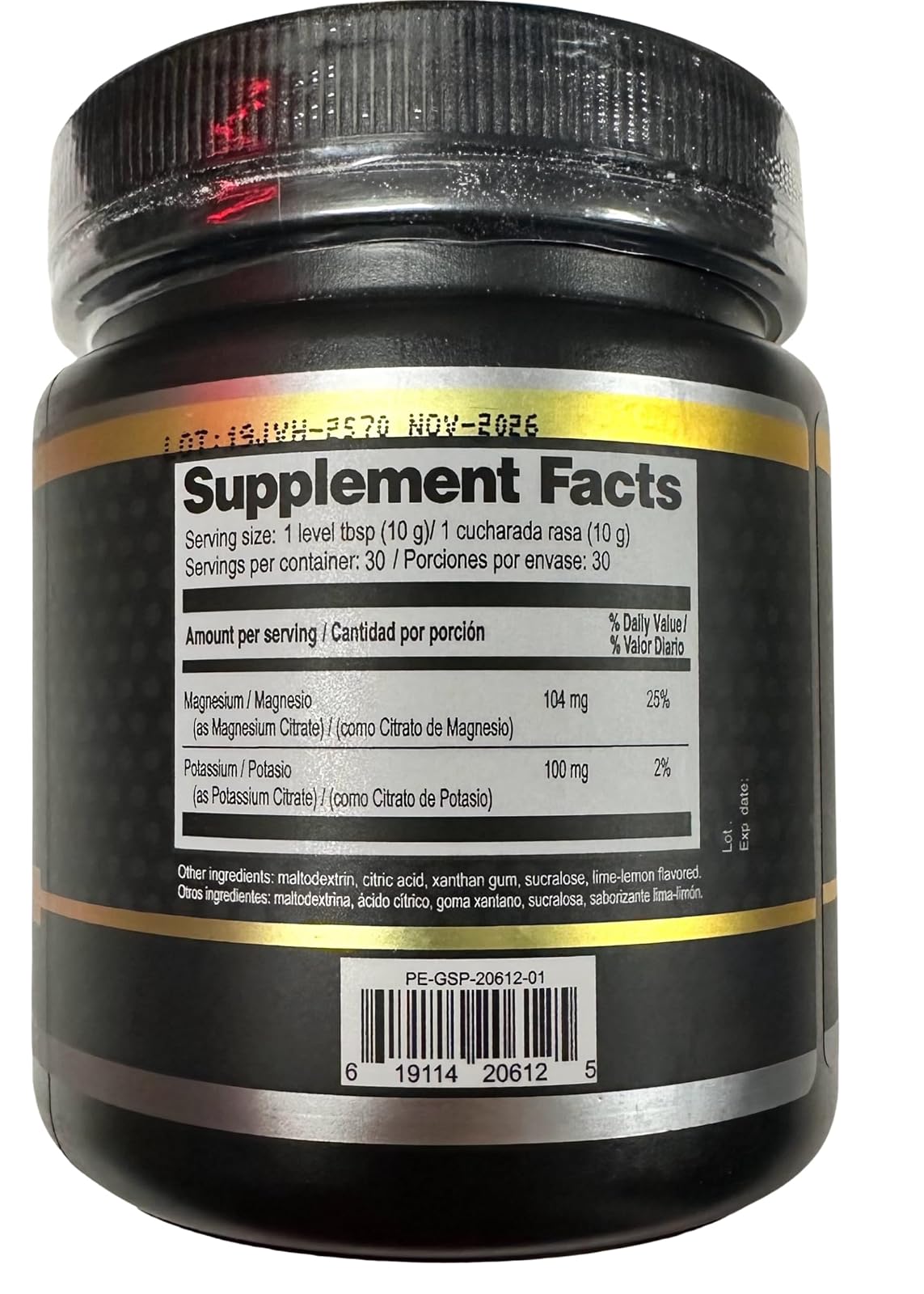 Magnesium Potassium Citrate dietary supplement