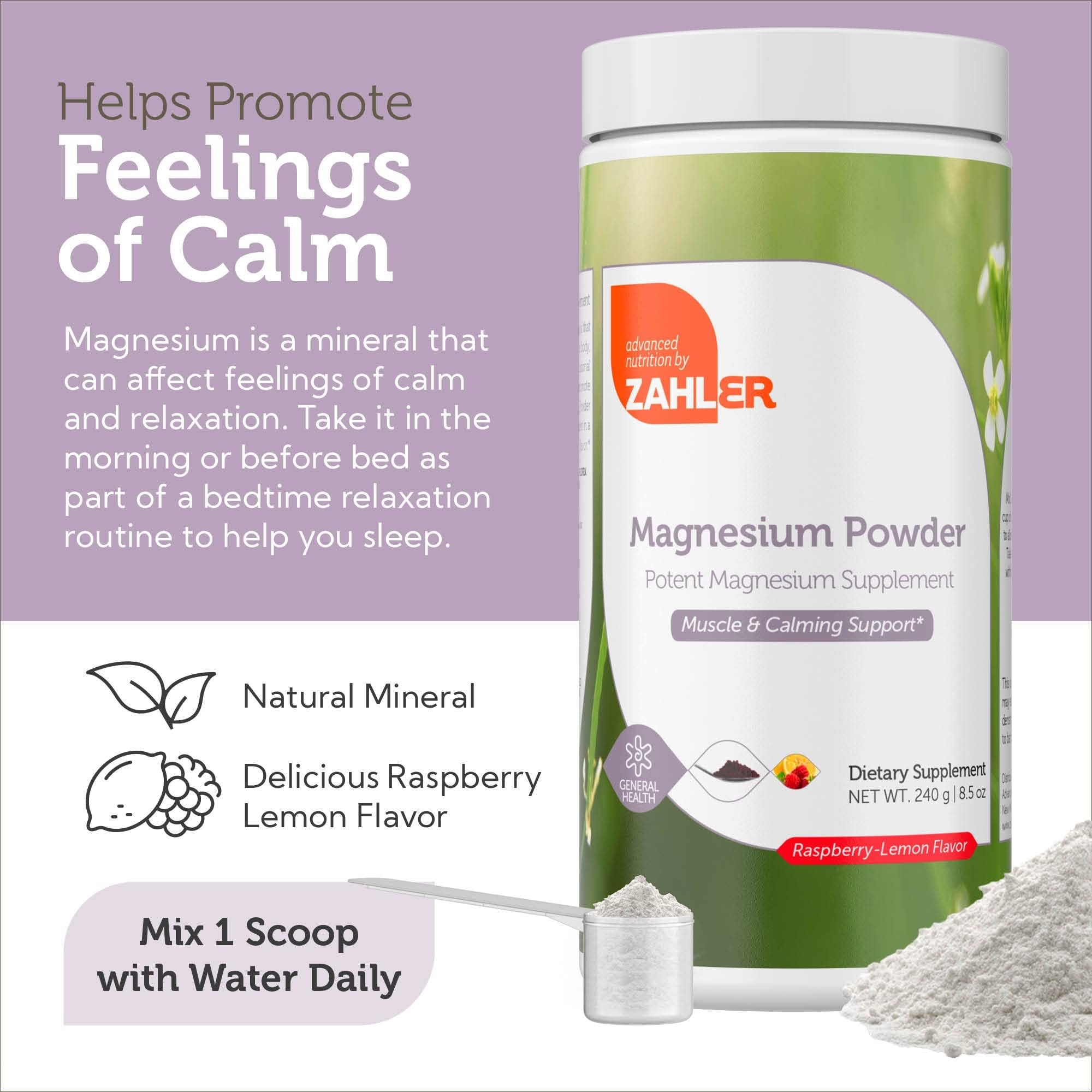 Magnesium powder for muscle relaxation